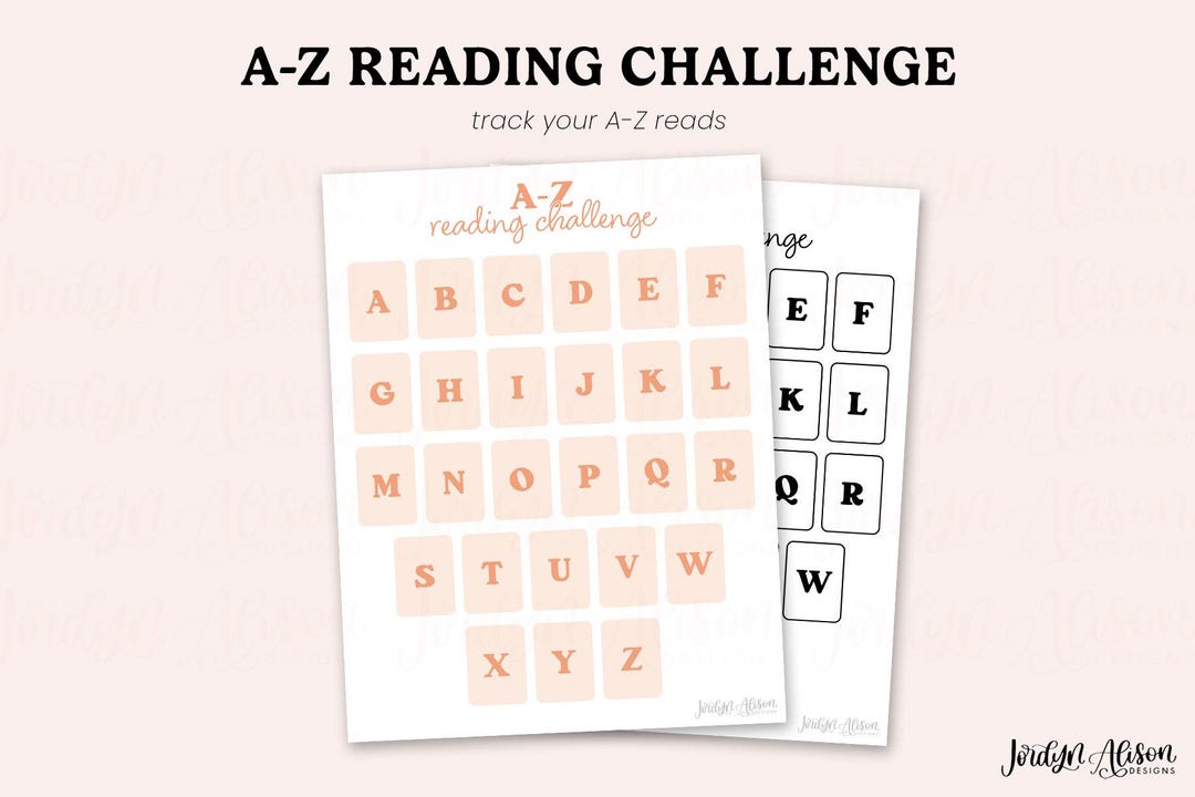 A-Z Reading Challenge, Alphabet Reading Challenge, Reading Tracker ...