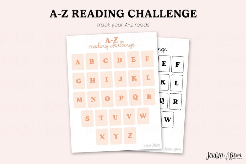 A-Z Reading Challenge, Alphabet Reading Challenge, Reading Tracker ...