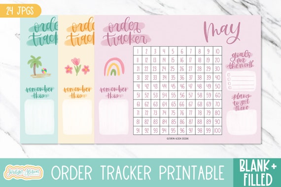 Monthly Order Tracker Printable Small Business Printable - Etsy