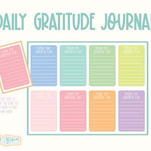 Daily Gratitude Cards Printable, Instant Download Gratitude, Daily ...