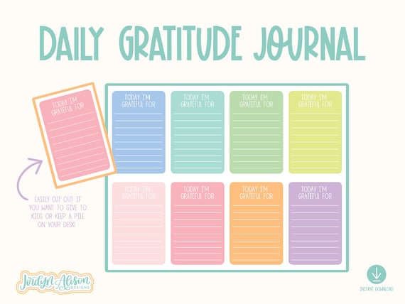 Daily Gratitude Cards Printable Instant Download Gratitude | Etsy