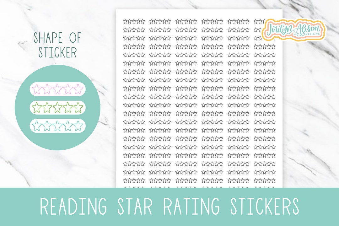 Star Rating Stickers, Reading Journal Sticker, Bookish Stickers, Print ...