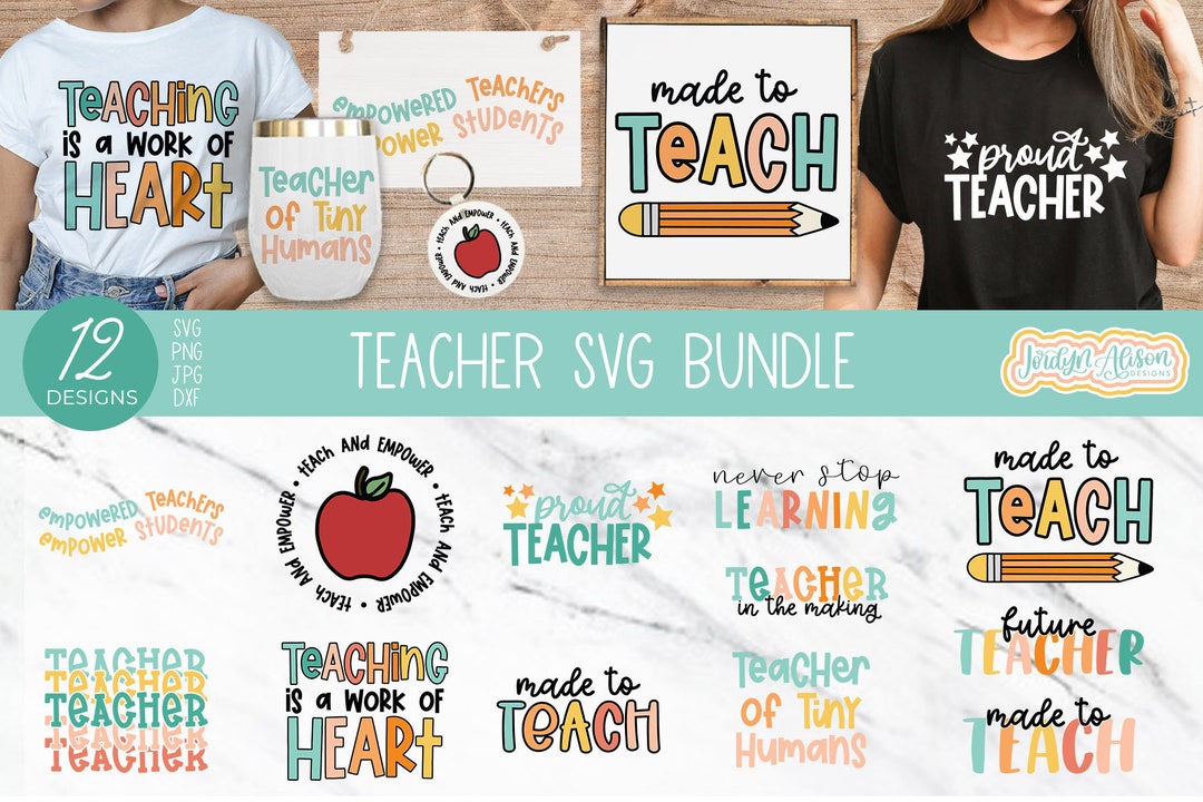 Teacher SVG Bundle, Teacher Life Svg, Back to School Svg, Teacher Quote ...