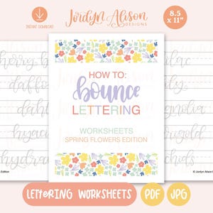 Bounce Lettering Worksheets, Spring Edition, Lettering Worksheets ...
