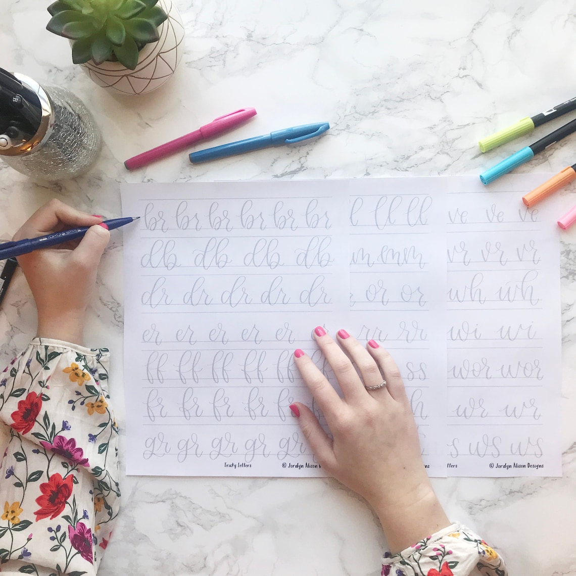 Tricky Letter Combinations Bounce Lettering Worksheets Hand - Etsy