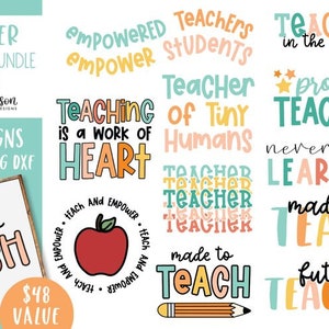 Teacher SVG Bundle, Teacher Life Svg, Back to School Svg, Teacher Quote ...