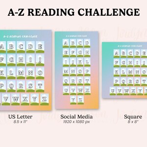 A-Z Reading Challenge Canva Template, Alphabet Reading Challenge ...