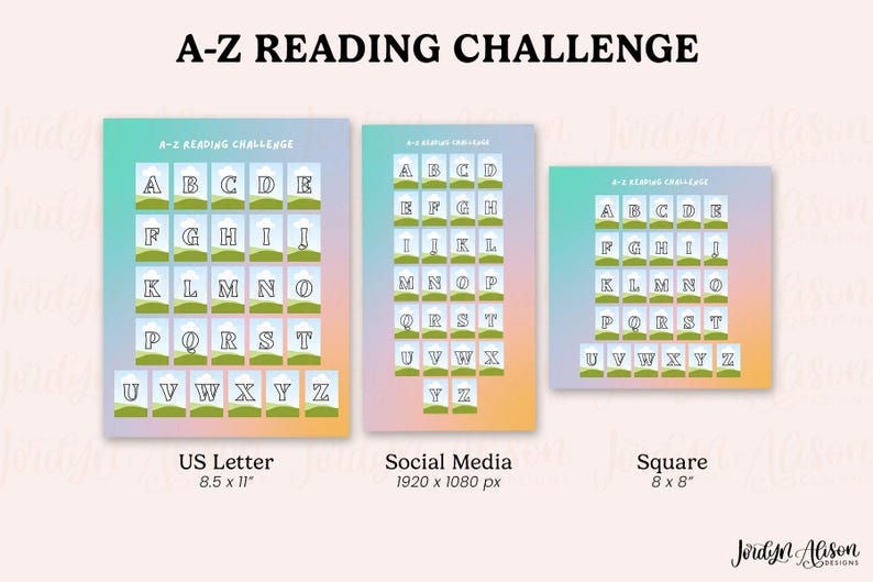 A-Z Reading Challenge Canva Template, Alphabet Reading Challenge ...