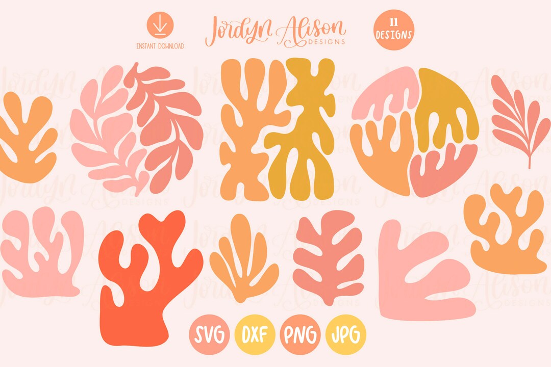 Blob Cut Out SVG Bundle, Matisse Inspired Svgs for Cricut, Boho Blob ...
