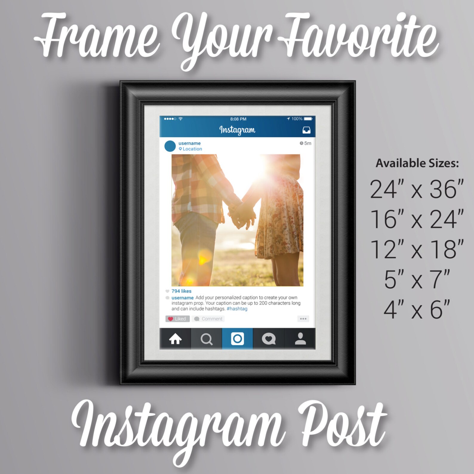 Frame Your Favorite Instagram Post- Personalizable Great DECORATION or ...