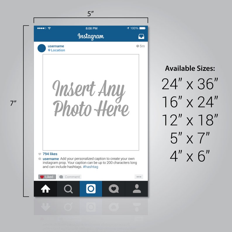 Rahmen Ihre Lieblings Instagram Post - personalisierbare große ...