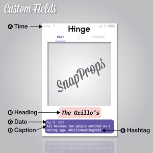 Personalized Hinge Style Photo Prop Frame - DIGITAL FILE - Valentines ...