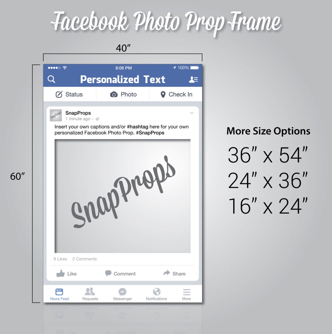 Personalized Facebook Style Prop Frame DIGITAL FILE - Perfect for All ...
