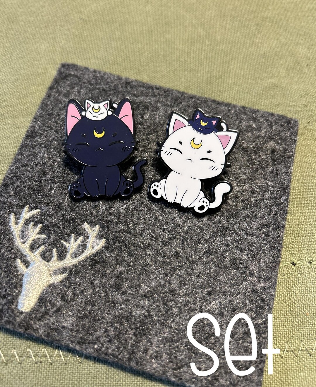 Magical Girl Cartoon Cats Enamel Pin Luna Artemis Lapel Pin - Great for ...