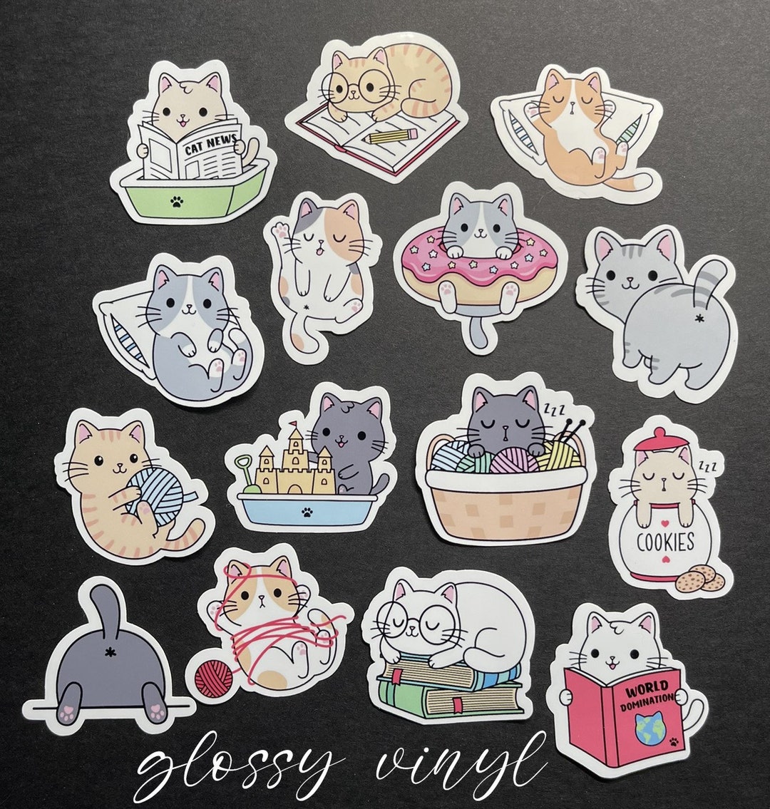 Set of 15 Silly Cute Kittens Cats - Perfect for Your Planner, Calendar ...