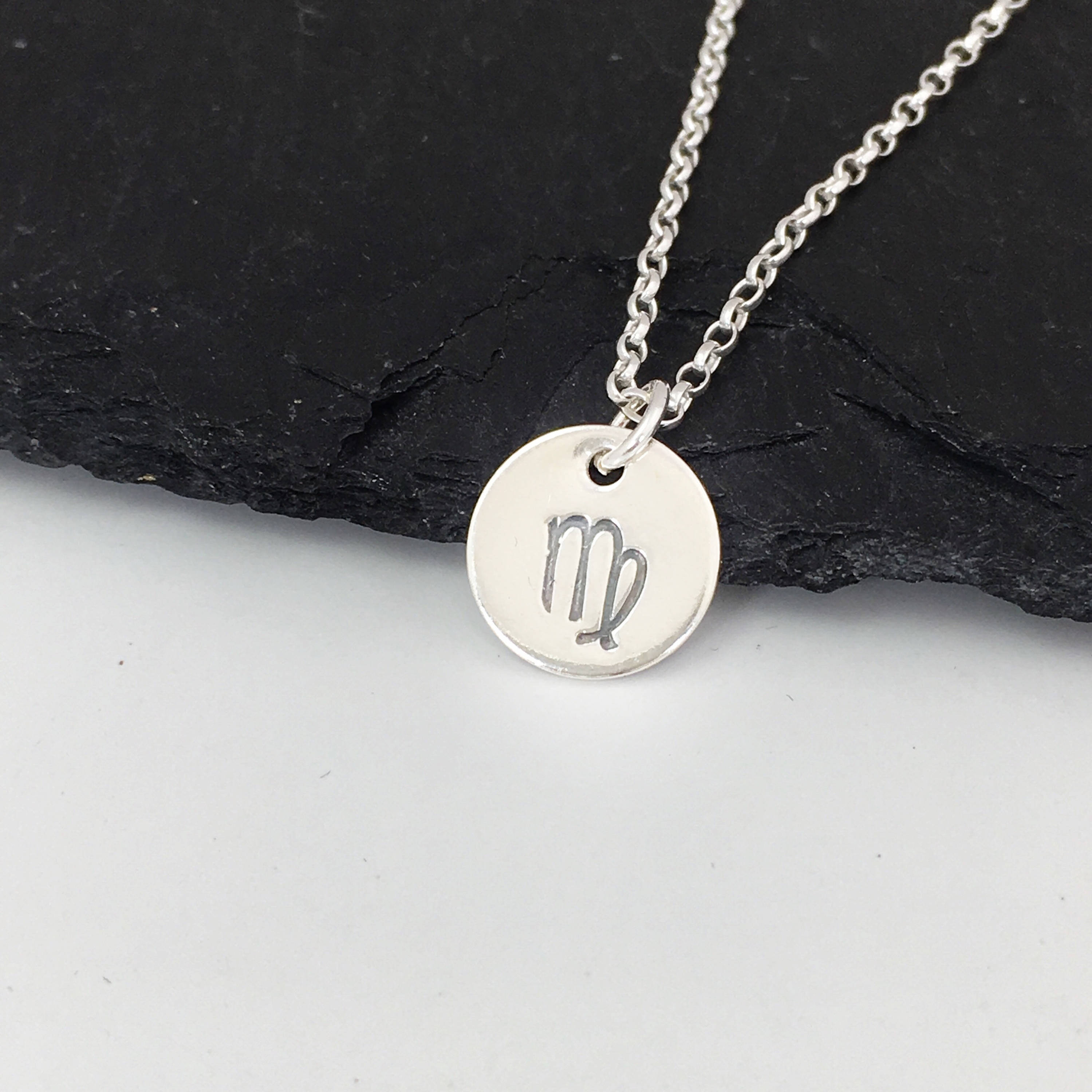 Virgo Zodiac Necklace Sterling Silver Virgo Star Sign | Etsy