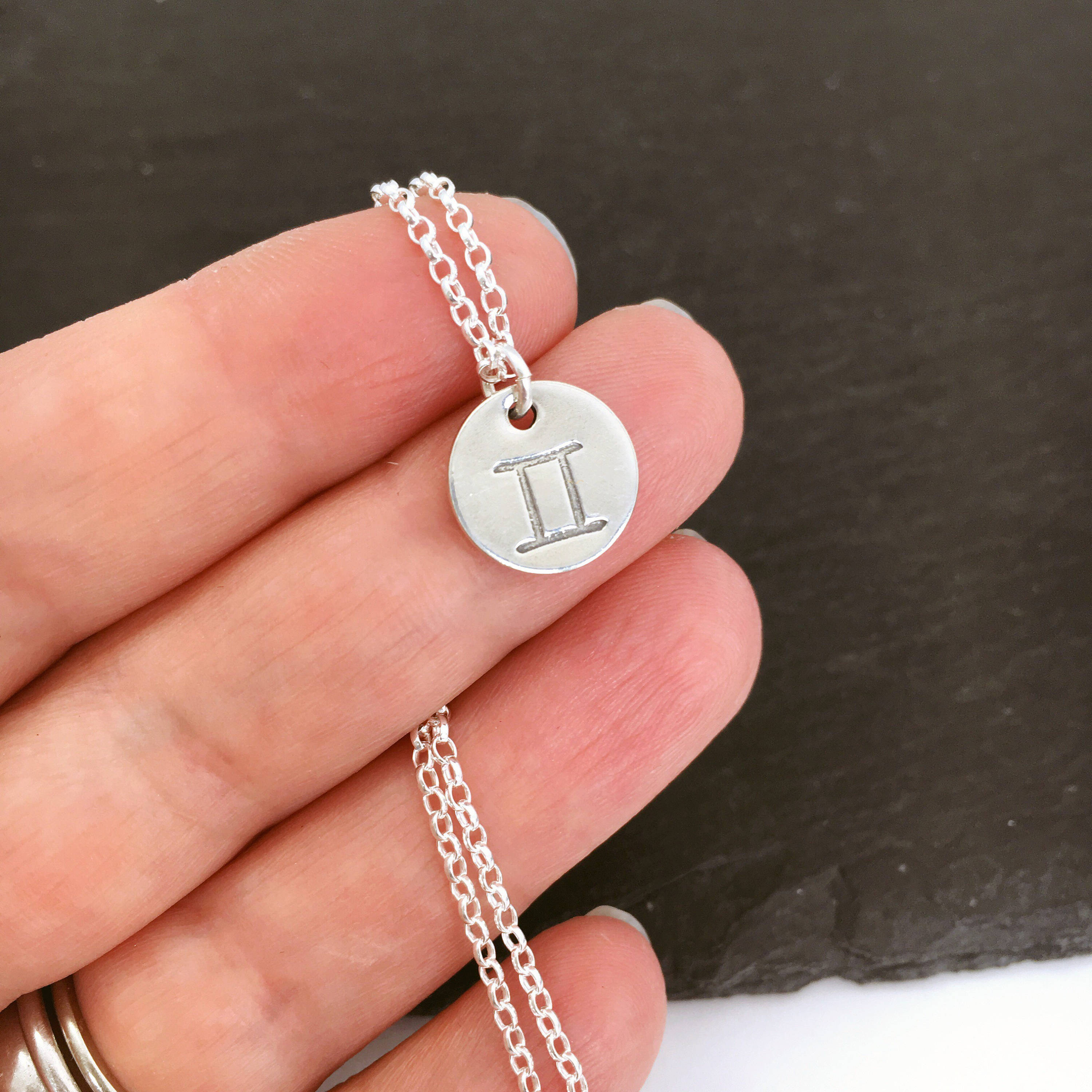 Taurus Zodiac Necklace, Sterling Silver Taurus Star Sign Necklace, Hand ...