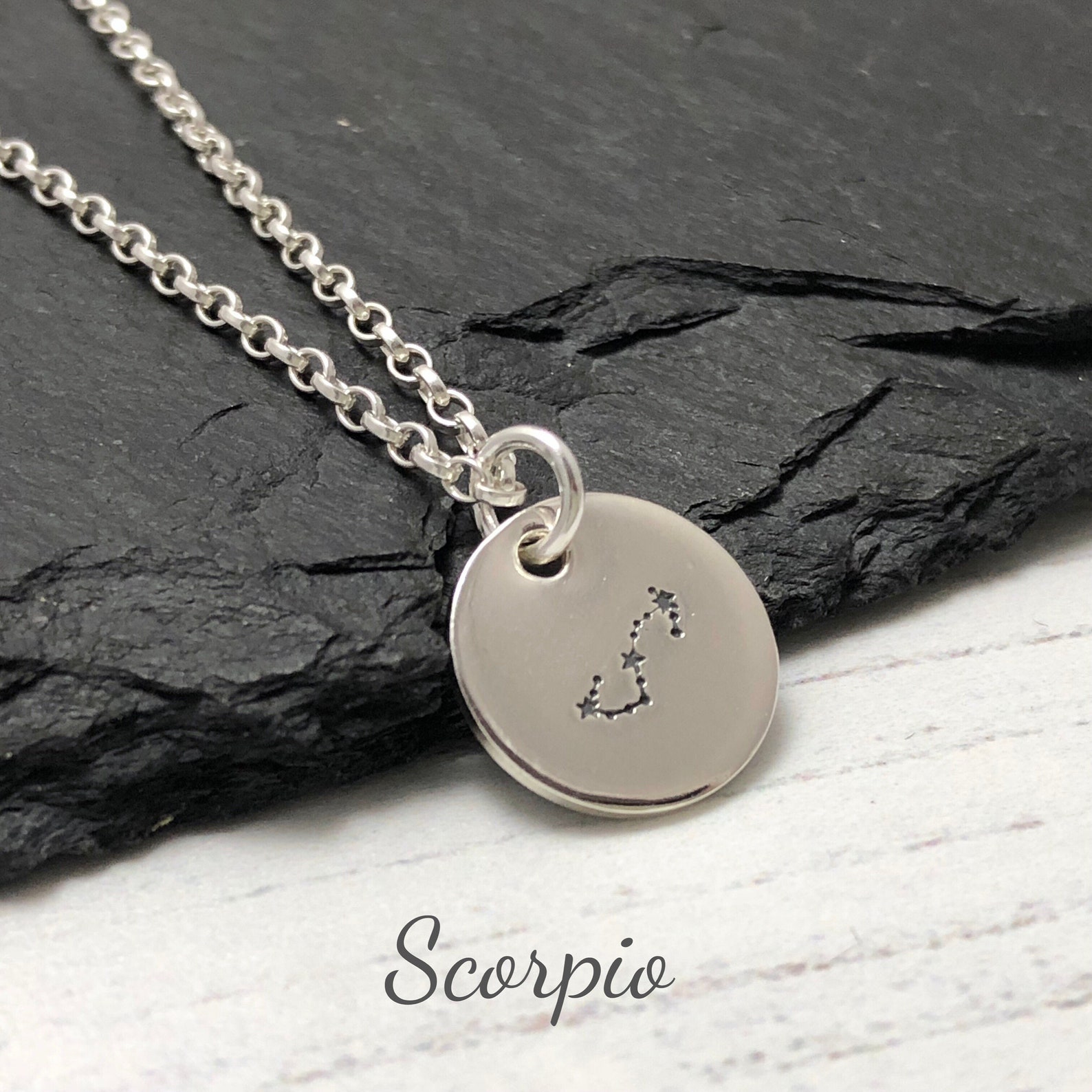 Zodiac Constellation Necklace Sterling Silver Star Sign | Etsy