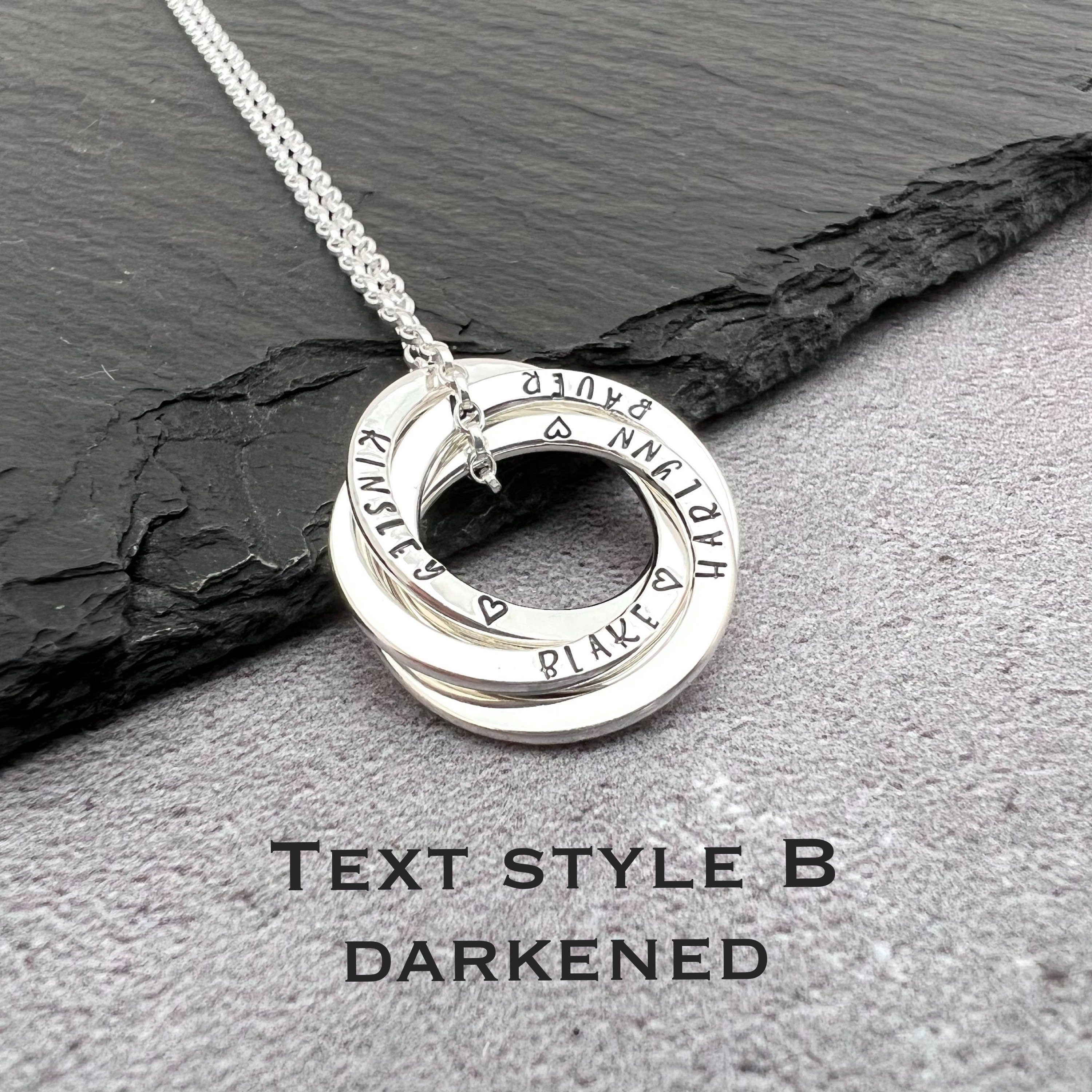 Personalised 4 Ring Name Necklace Christmas Gift for Mum - Etsy UK