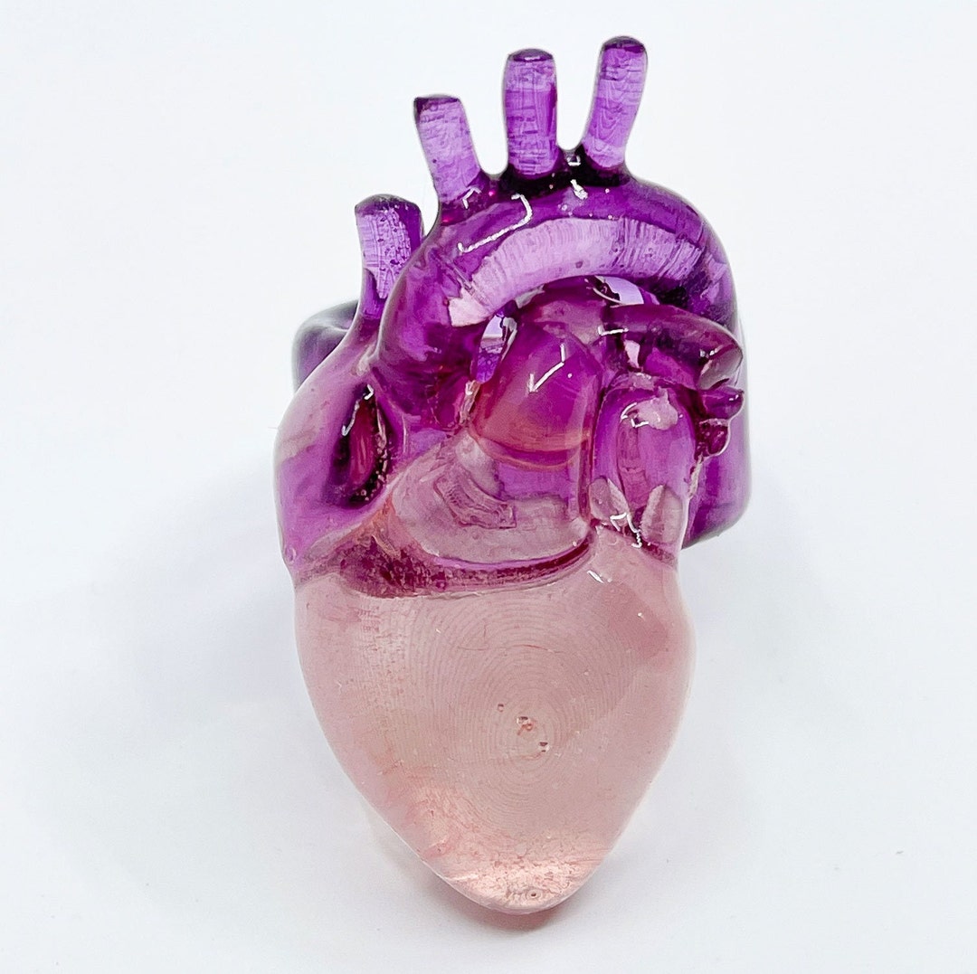 Anatomical Heart Ring- Ring- Anatomical Heart- 3D Print Ring- 3D Print ...
