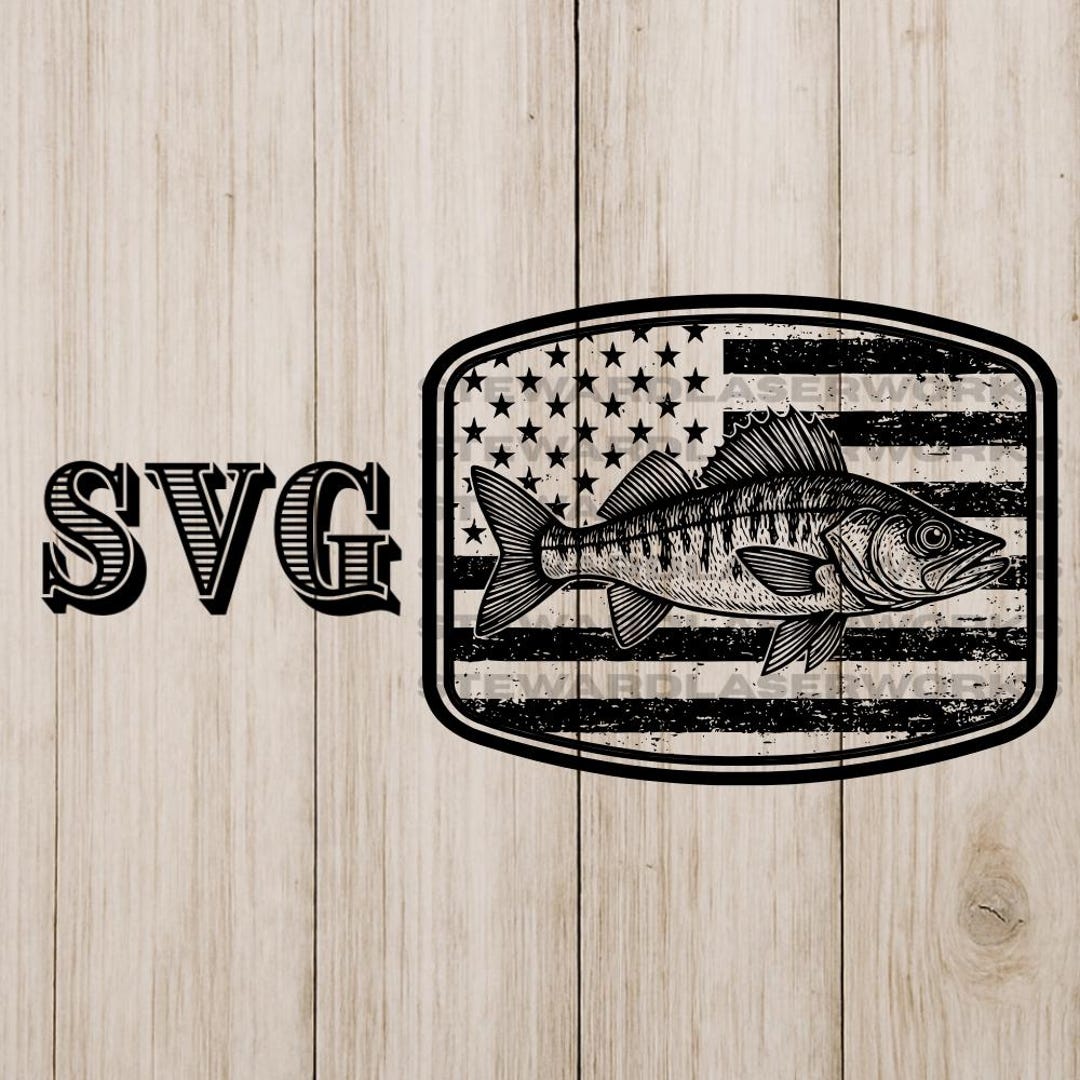 Walleye American Flag SVG File: Hat Patch Design (digital Download) - Etsy