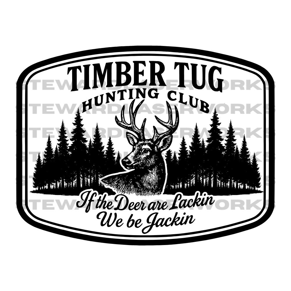 Timber Tug Hunting Club Deer Hunting SVG File: Hat Patch Design ...
