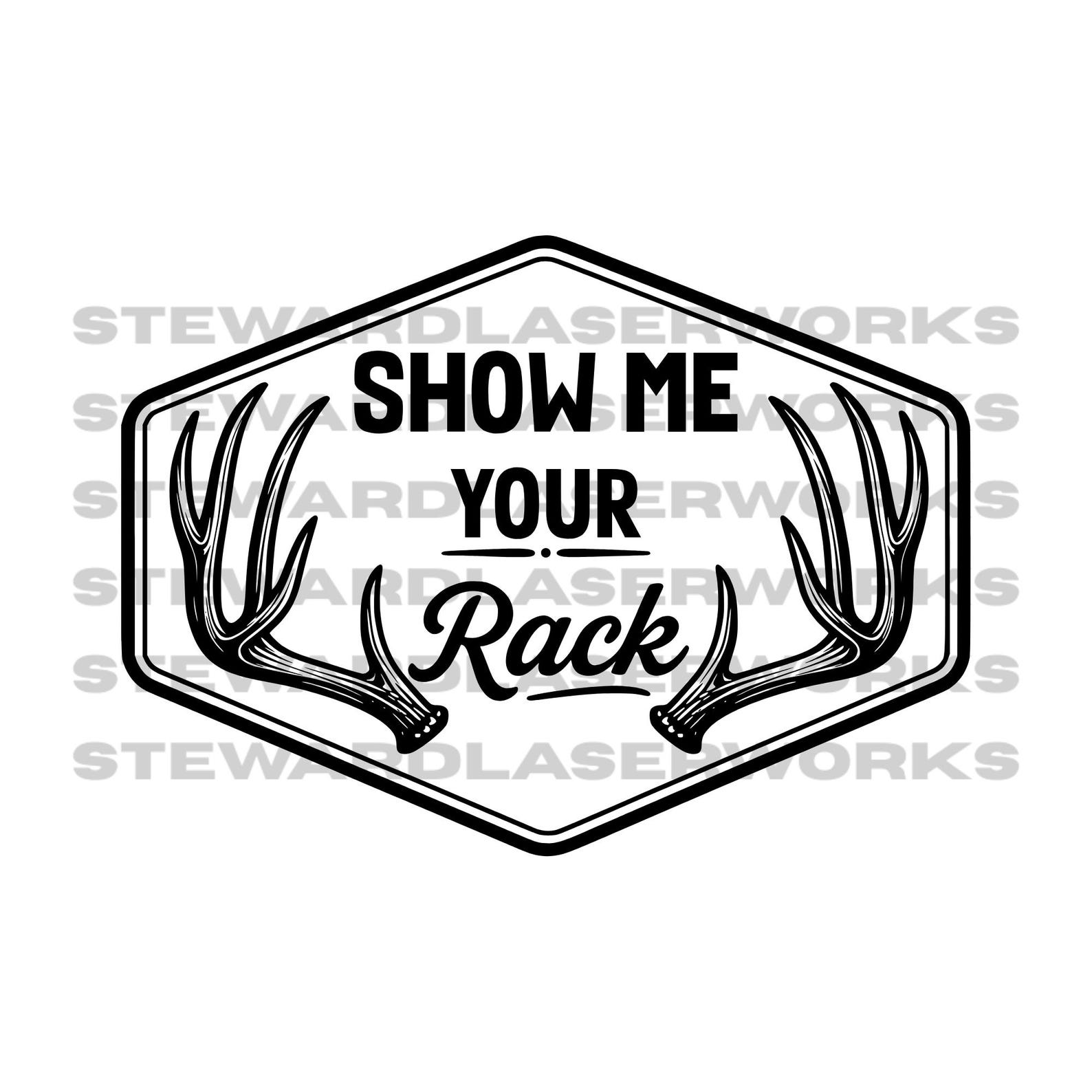 Show Me Your Rack Deer Hunting SVG File: Hat Patch Design (digital ...