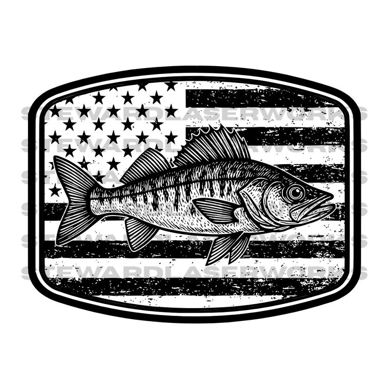 Walleye American Flag SVG File: Hat Patch Design (digital Download) - Etsy