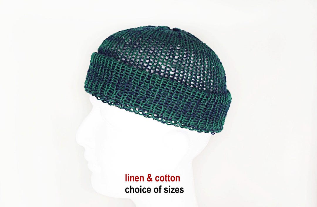 Man Knit Docker Cap Brimless Cap Fisherman Cap Beanie Linen Man Hat ...