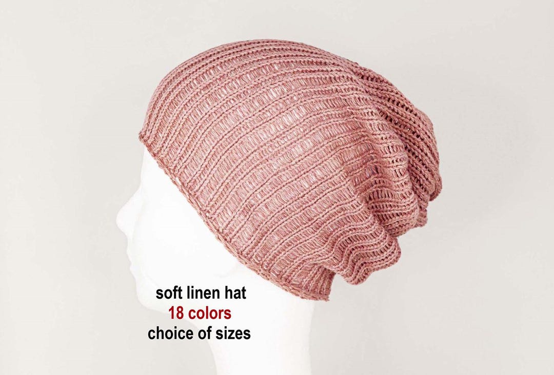 Women Linen Beanie Summer Slouch Beanie for Women Lightweight Beanie ...