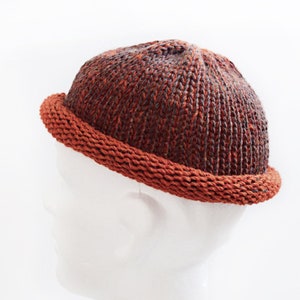 Roll up Beanie Knitted Wool Hat With Rolled Brim Roll Brim Hat ...