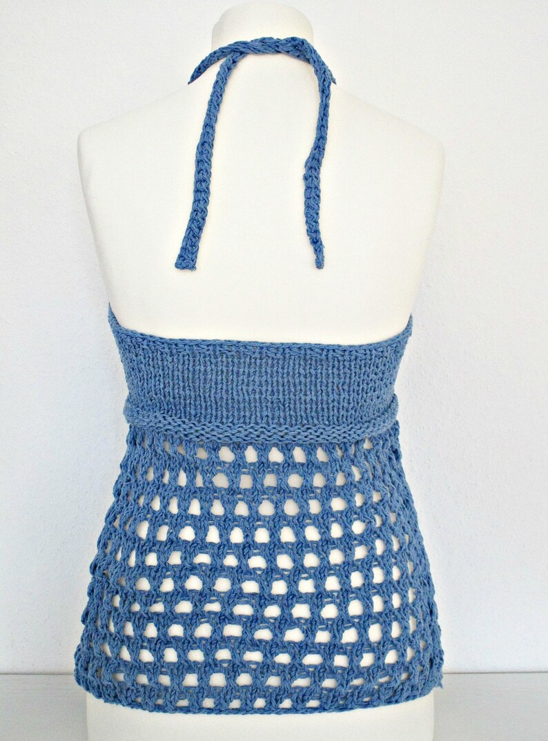 Knitted halter top Knit beach top Crochet halter top Summer | Etsy