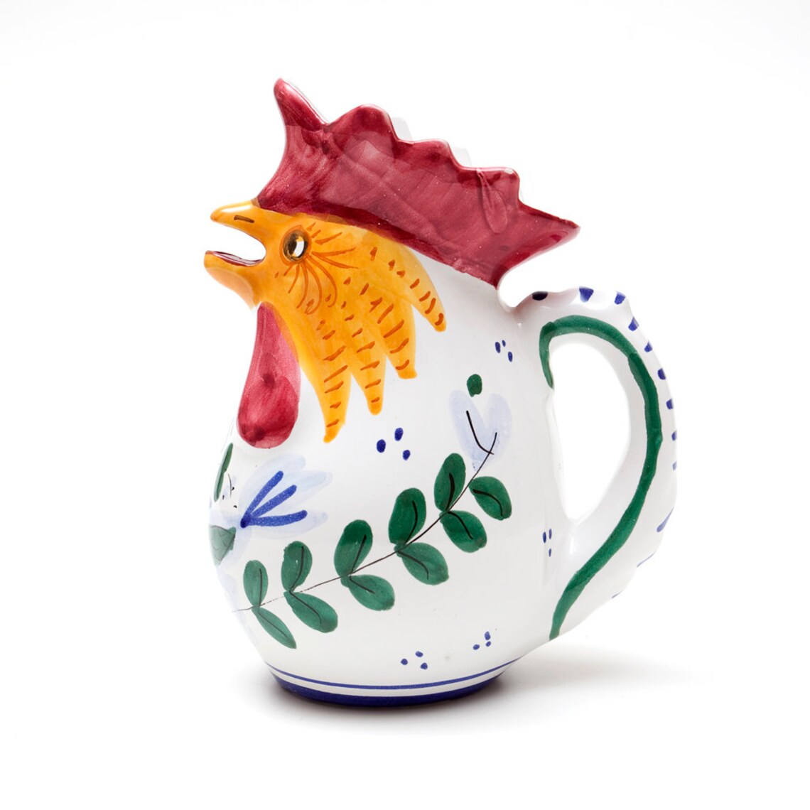 Majolica Rooster Pitcher Made in Italy in 1960s Ceramic - Etsy