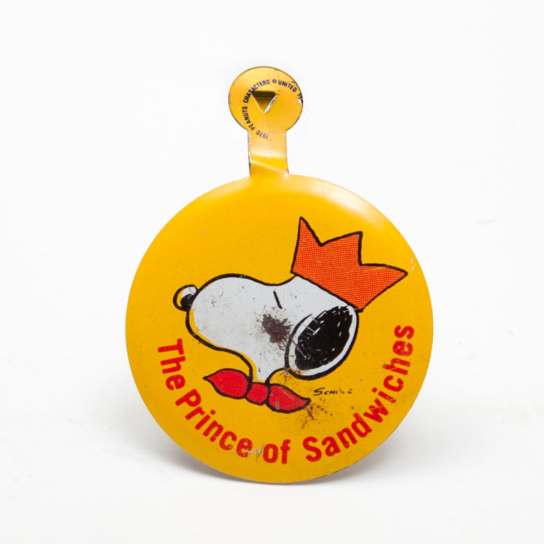 Snoopy: Prince of Sandwiches Advertising Premium - Mid-century Metal ...