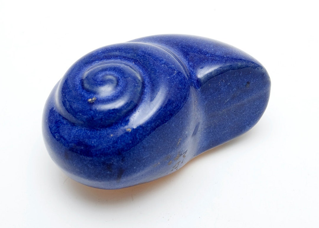 Royal Blue Ceramic Snail - 3-1/2" X 2" - Southwest Find - Dish Garden ...