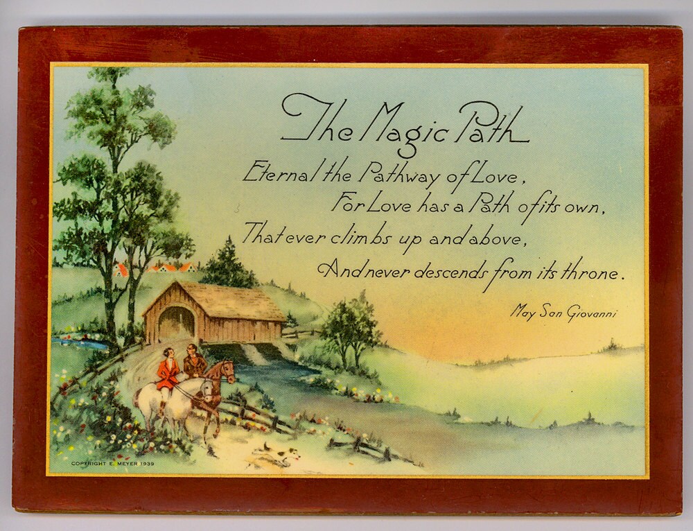 Vintage Sweet Love Motto: "the Magic Path of Love" - 1930s -- by May ...