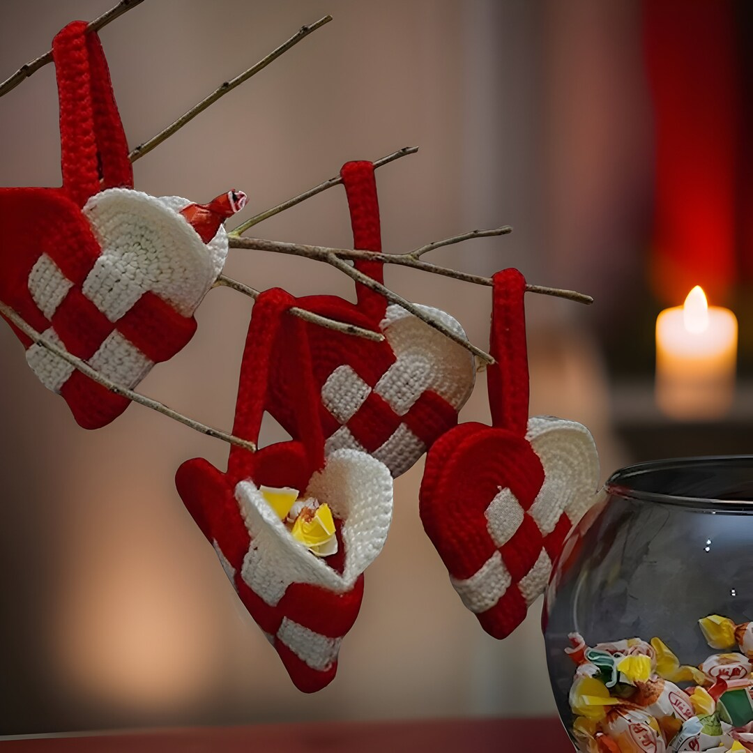 Crocheted Danish Heart Ornaments - Scandinavian Christmas Decor ...