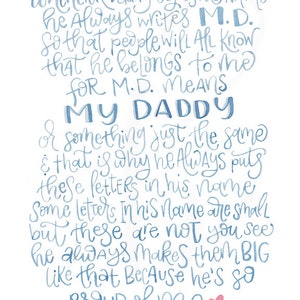 My Daddy MD Poem - DIGITAL DOWNLOAD - Medicine Doctor Dad Father ...