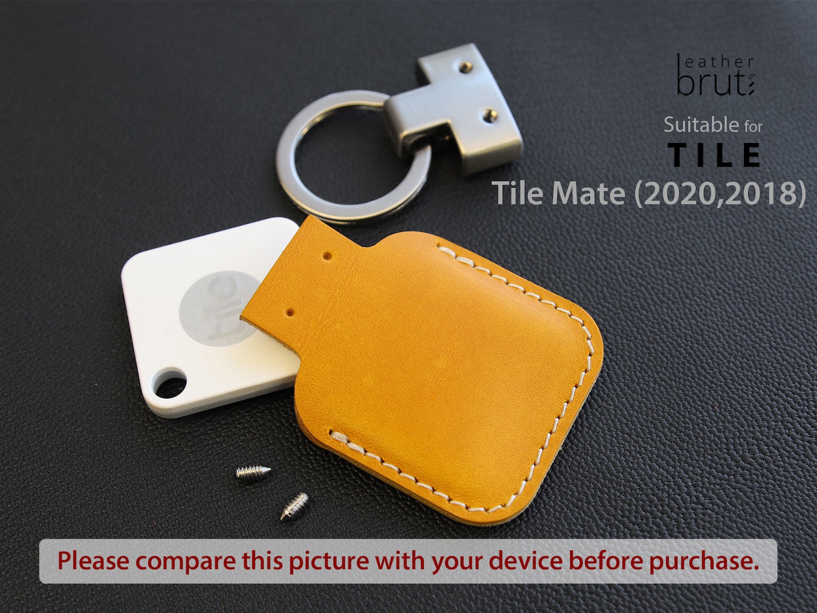 Leather Case for Tile Mate Key Chain Case Leather Cover- Italian Veg ...