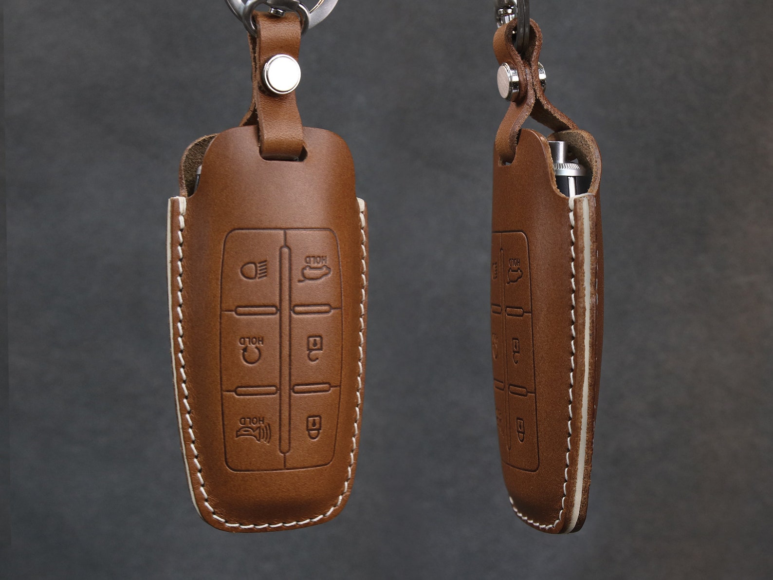 Genesis Series [02] Leather Key Fob Cover - Keyless Remote Car Key Case ...
