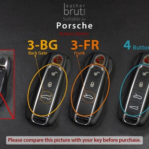 Porsche Series 02 Leather Key Fob Cover Taycan Cayenne Panamera Macan ...
