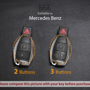 Mercedes Benz Series [01] Key Fob Cover Leather CLK CLS C-class E-class ...