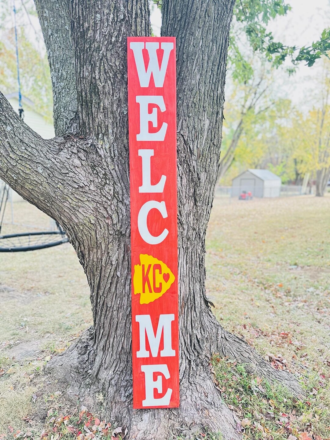 Chiefs Welcome 6ft Porch Sign | Chiefs Welcome Sign | Chiefs Porch ...