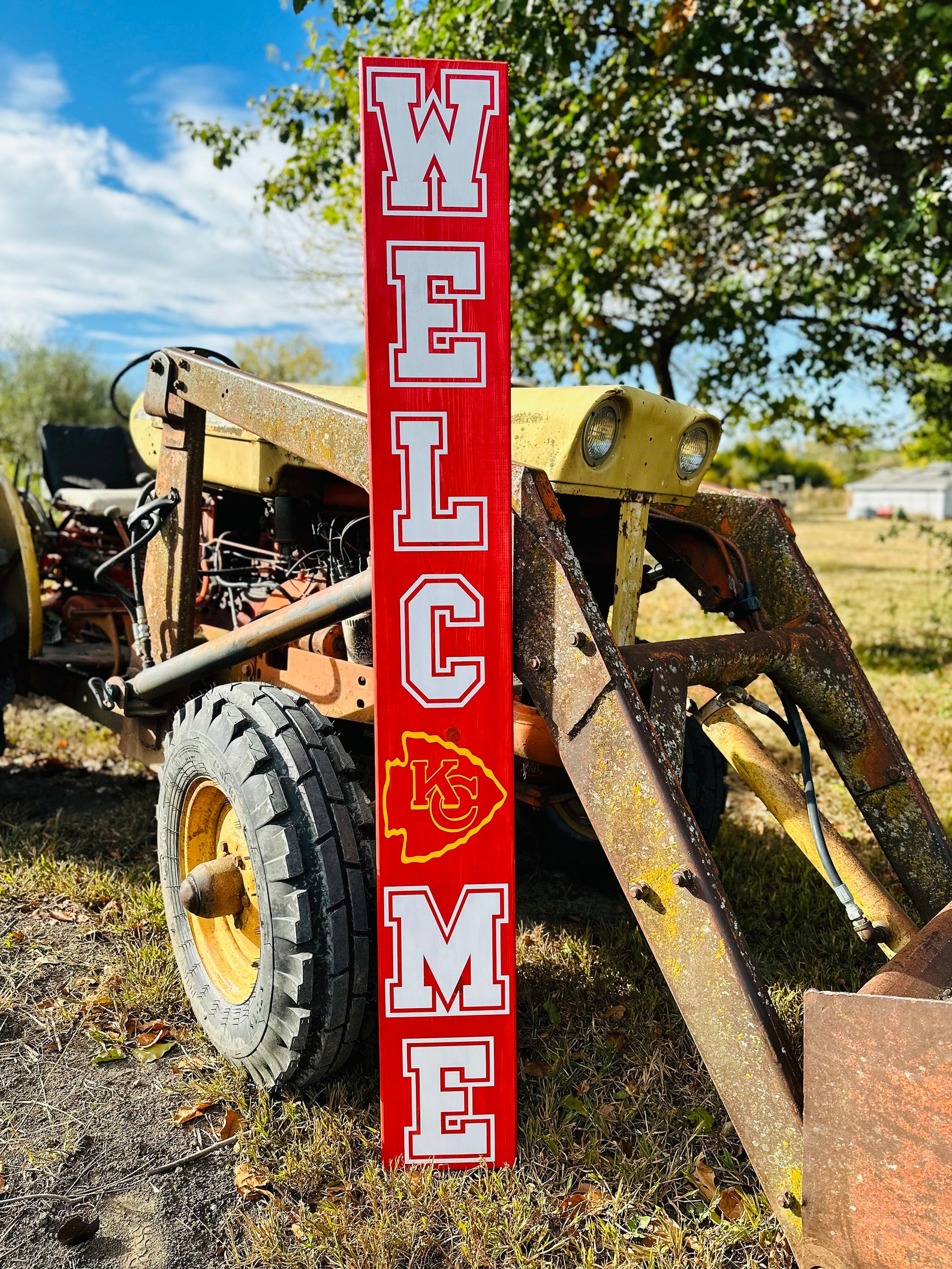 Chiefs Welcome 6ft Porch Sign Chiefs Welcome Sign Chiefs Porch Leaner ...