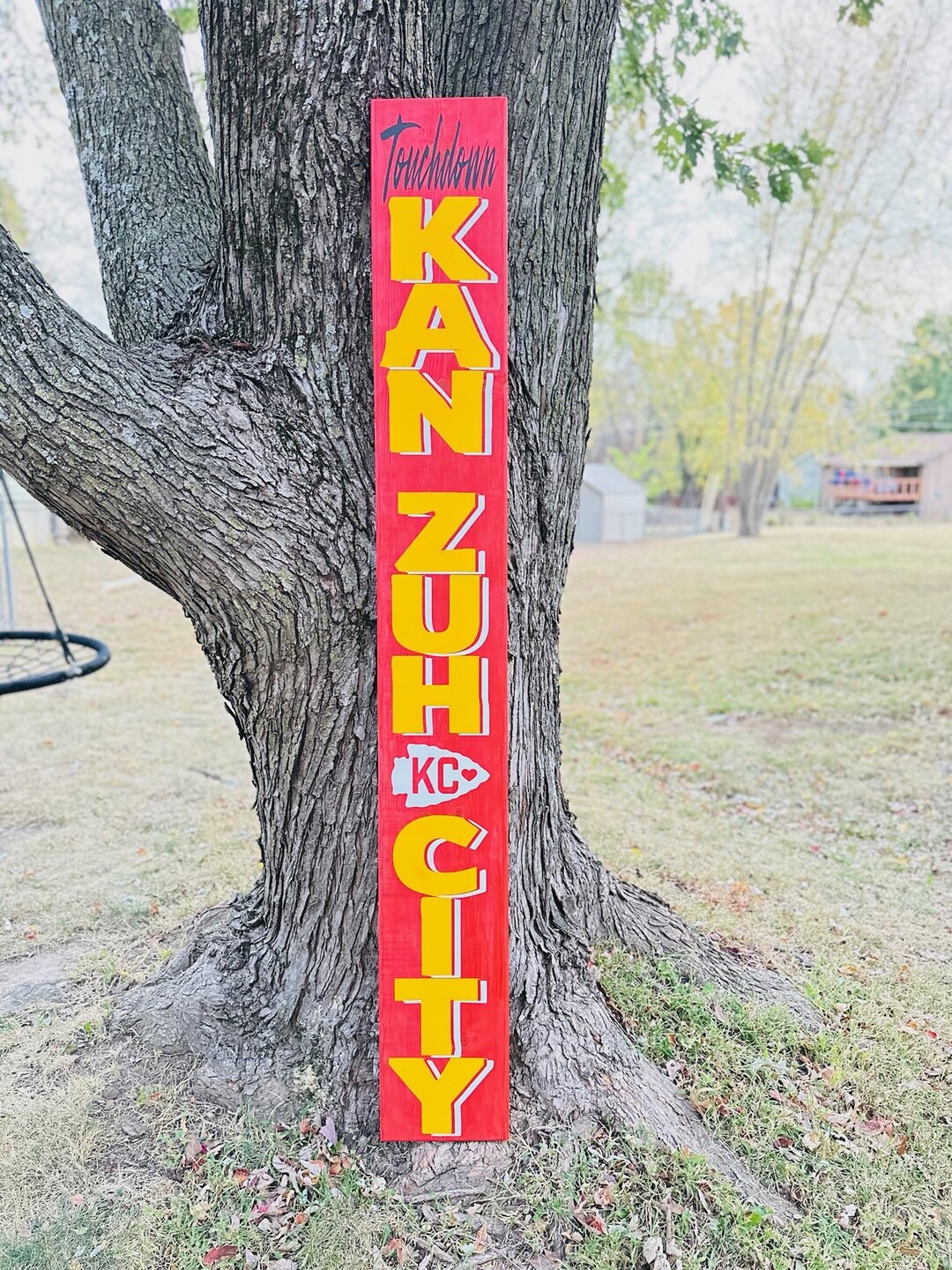 Touchdown Kan Zuh City Porch Sign | KC Chiefs Game Day Porch Leaner - Etsy