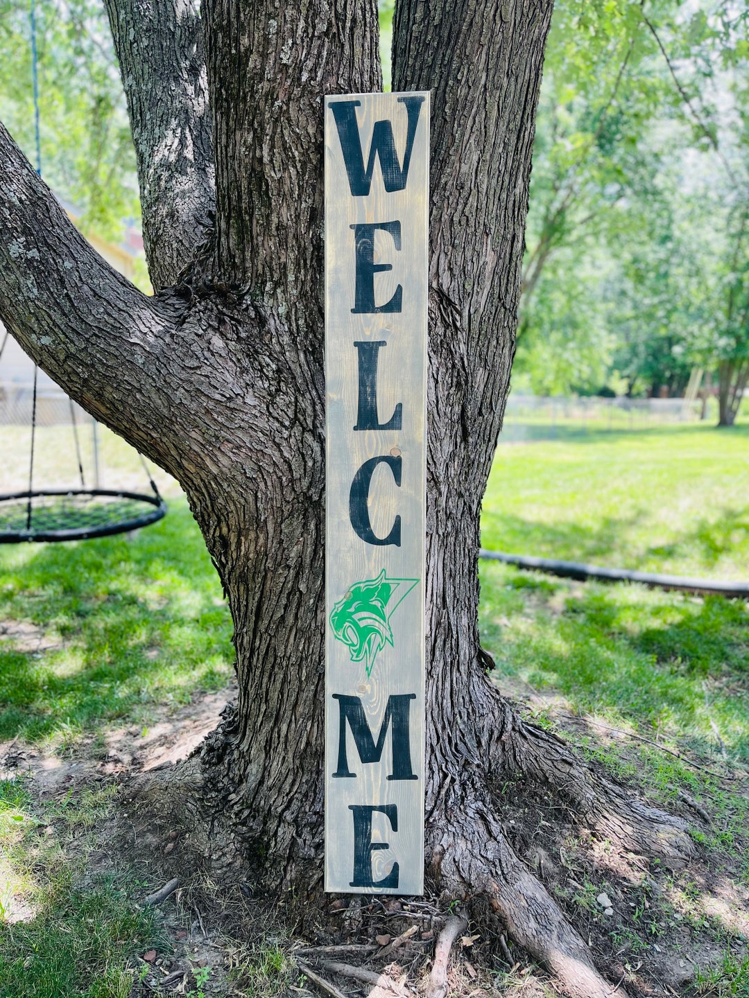 Bobcat Mascot Welcome Porch Leaner | School Spirit Decor - Etsy