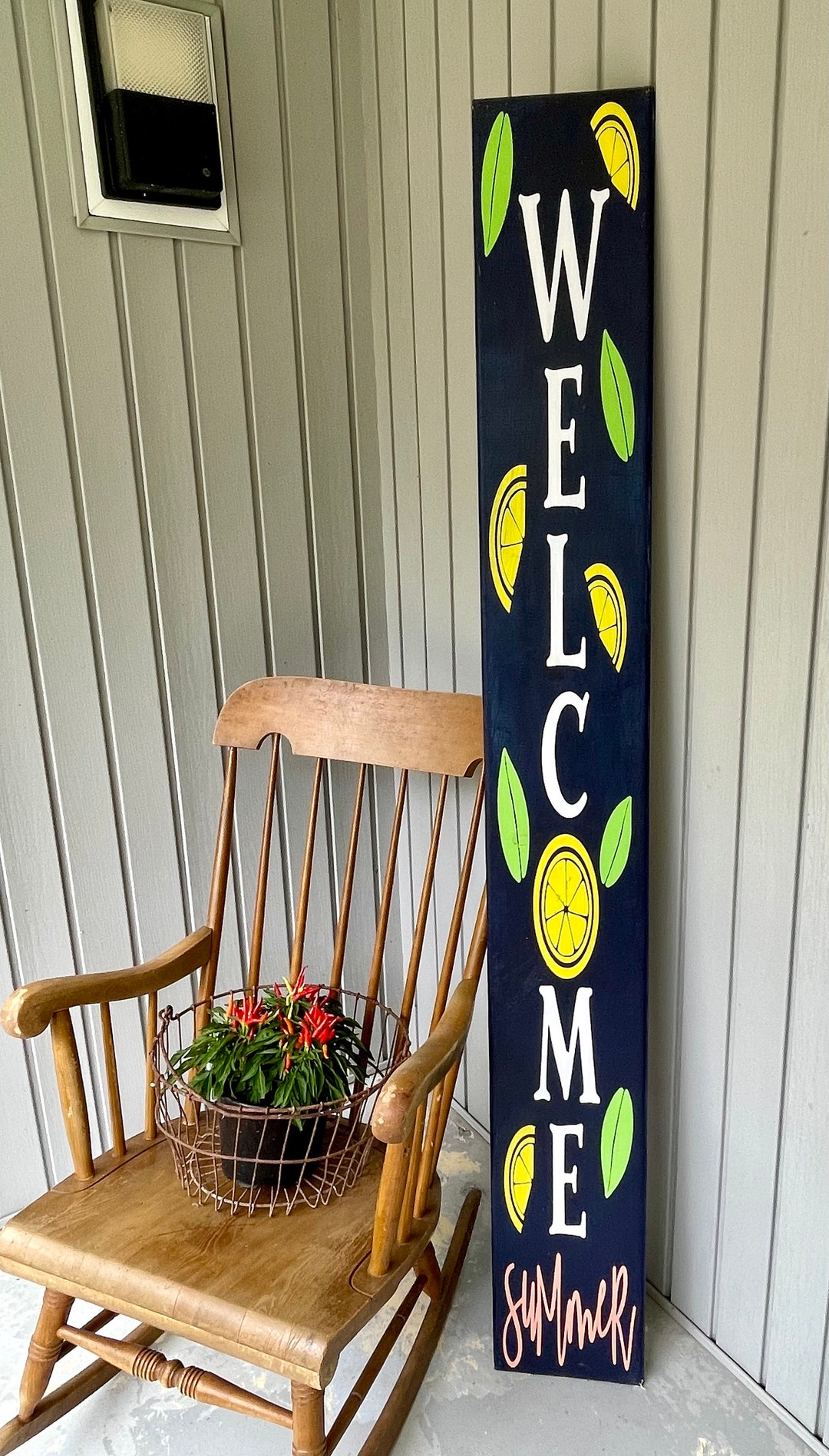 Welcome Summer Porch Leaner, Summer Front Porch Sign, Front Door Sign ...