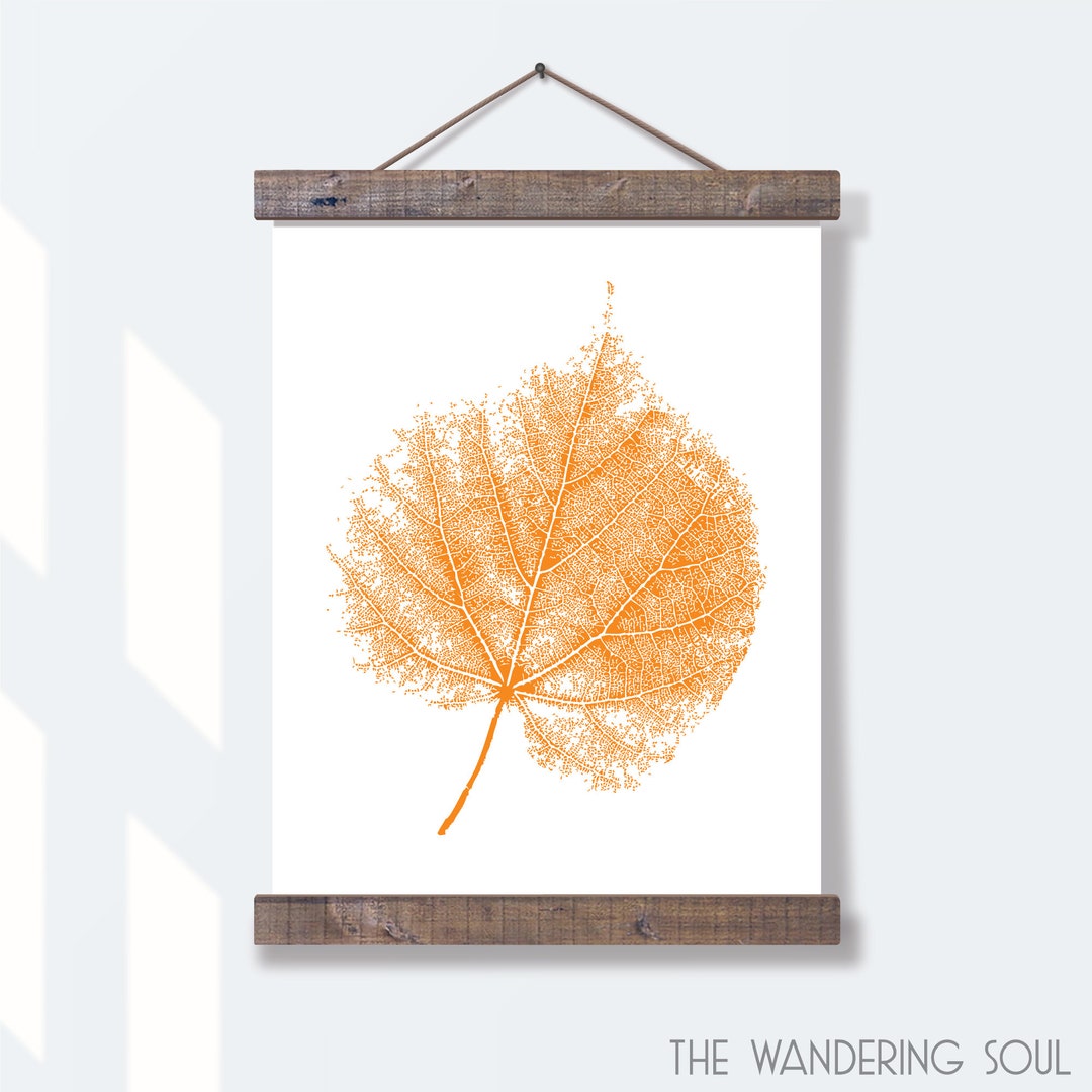 Earthy Leaf Skeleton Illustration Art Print: Cottagecore Autumn Decor ...