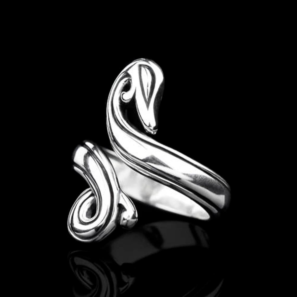 Viking Serpent Ring in Sterling Silver - Etsy