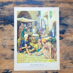 Maud T. Atkinson Illustration "the Marketplace" Providence Lithograph ...
